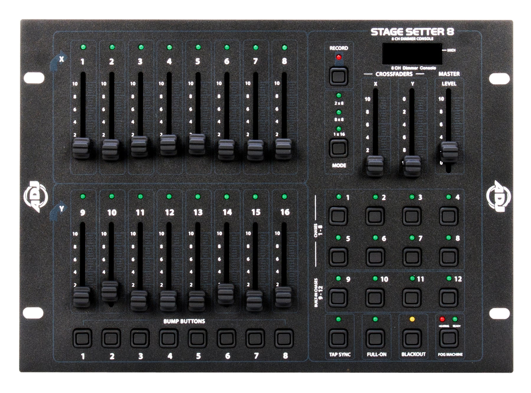American DJ STAGE SETTER 8 16-Channel DMX Controller For Par Cans+Fog ...