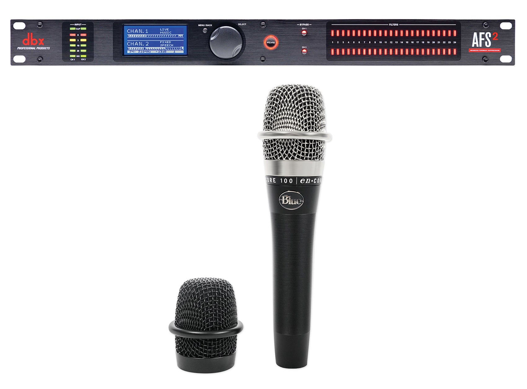 DBX AFS2 Dual Channel Advanced DSP Feedback Suppression Processor + Bl ...