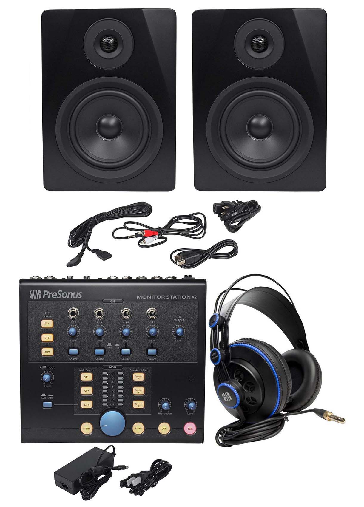 Presonus Monitor Station V2 Control Center+(2) Studio Monitors+Studio ...