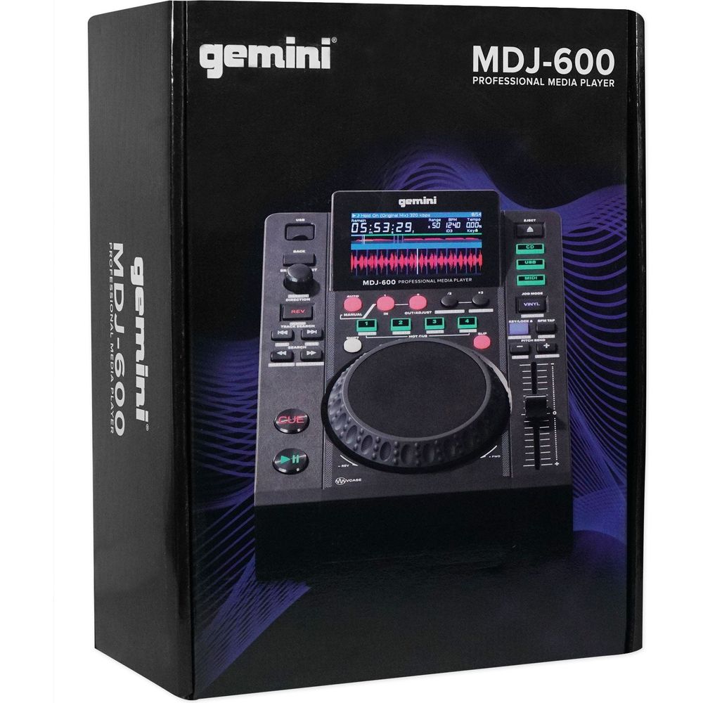 Gemini MDJ-600 Tabletop USB/CD Media Player DJ MIDI Controller+Mic+CAM – Audio Savings
