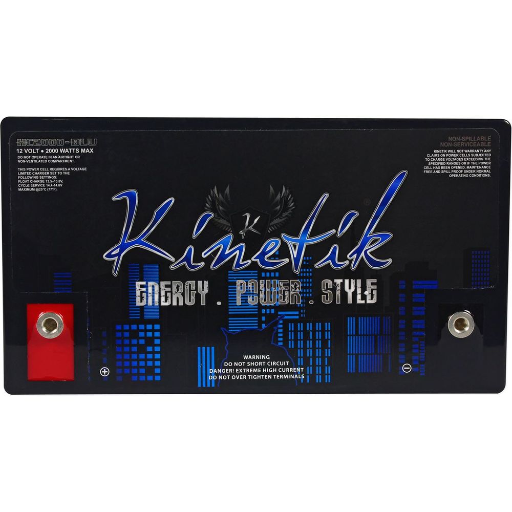 Kinetik HC2000-BLU 2000 Watt Car Audio Power Cell/Battery High Current ...