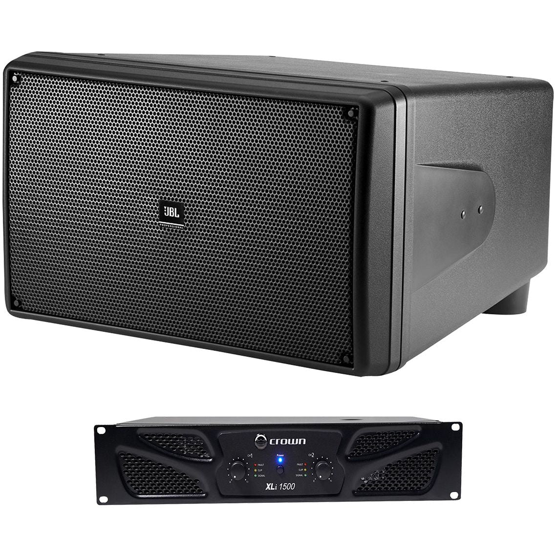 JBL Control SB2210 Dual 10" Indoor/Outdoor Subwoofer+Crown Amp 4 Resta ...