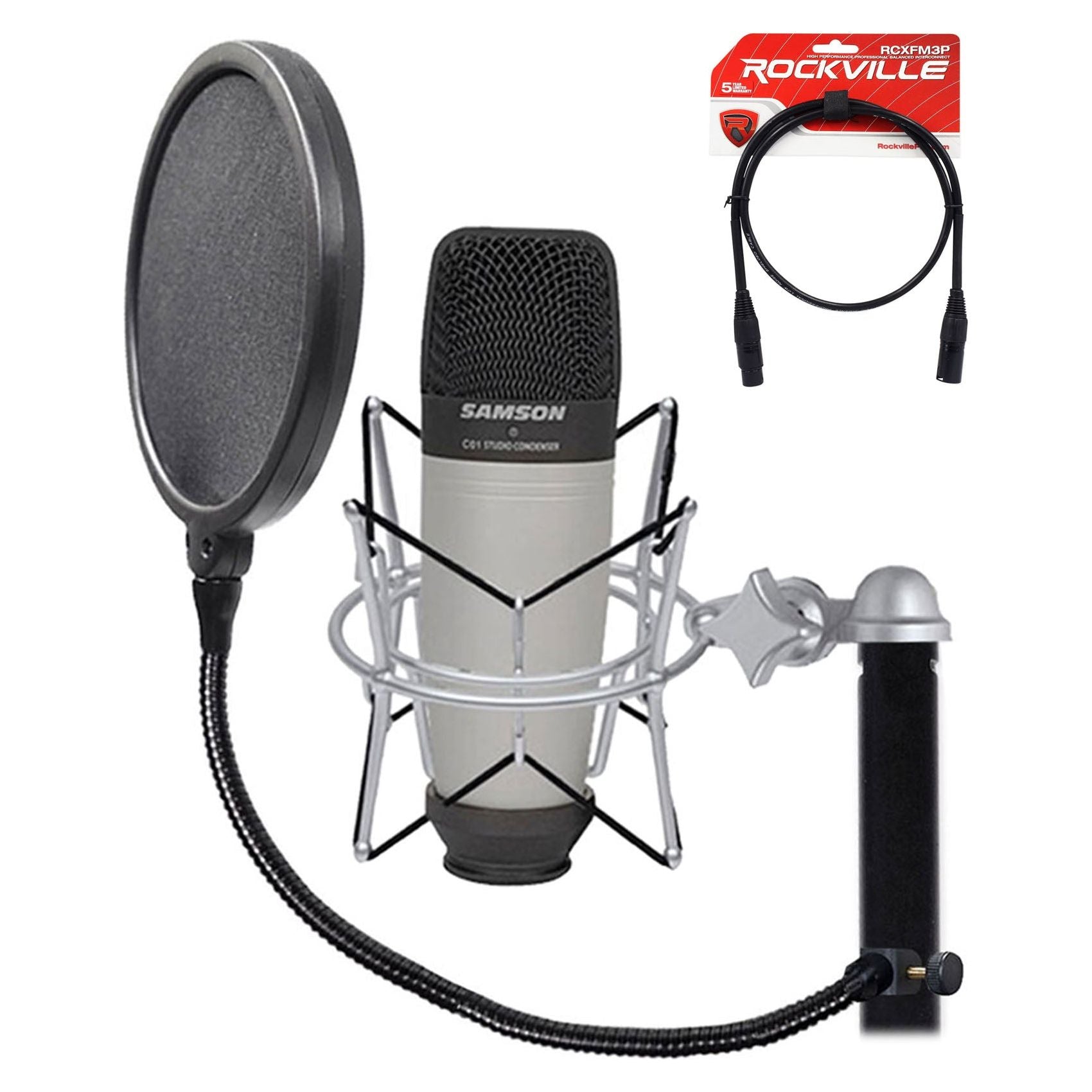Samson C01 Studio Condenser Recording Microphone Mic w/ Large diaphragm ...