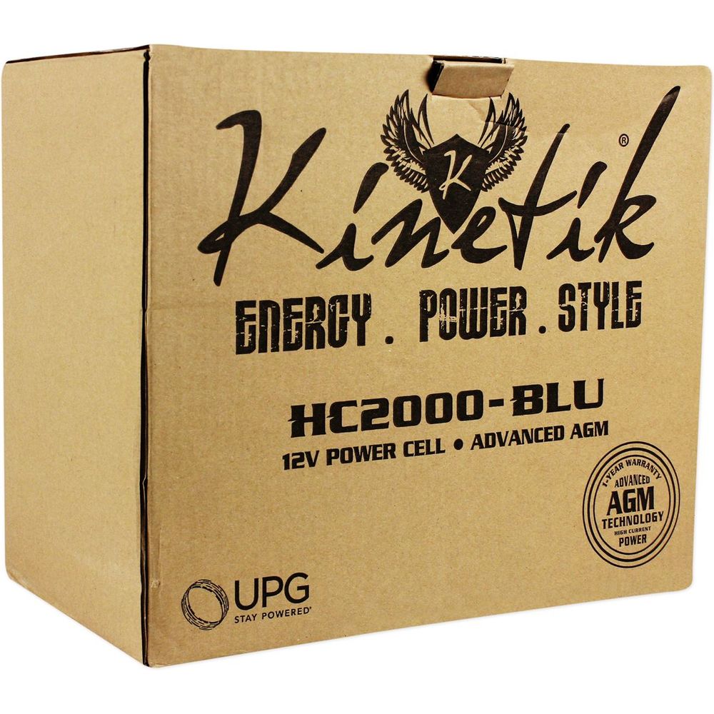 Kinetik HC2000-BLU 2000 Watt Car Audio Power Cell/Battery High Current ...