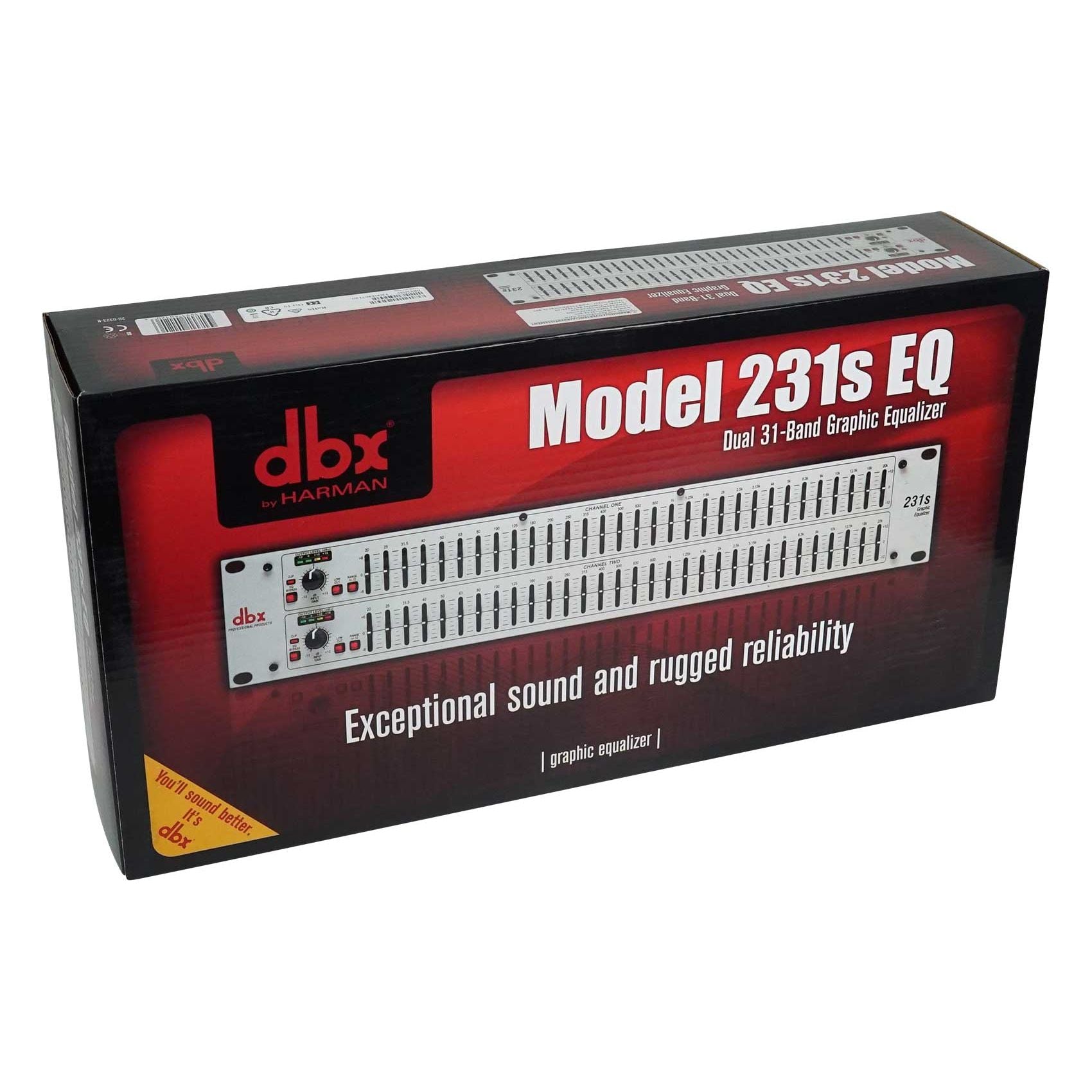 DBX 231S Dual 31 Band Graphic Equalizer Audio Rack Mount EQ+Compressor ...